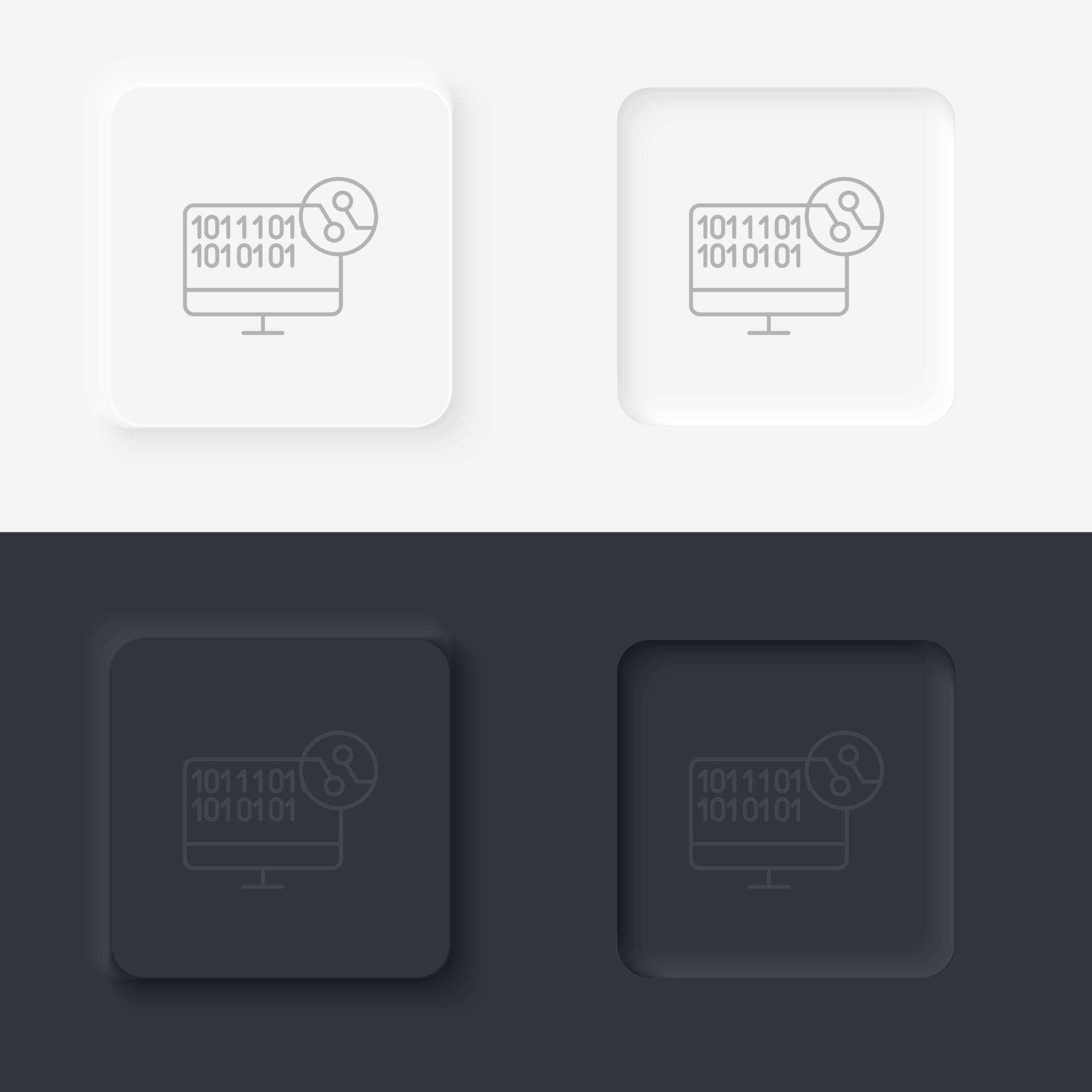 Ai, computer, code icon - Vector. Artificial intelligence neumorphic ...