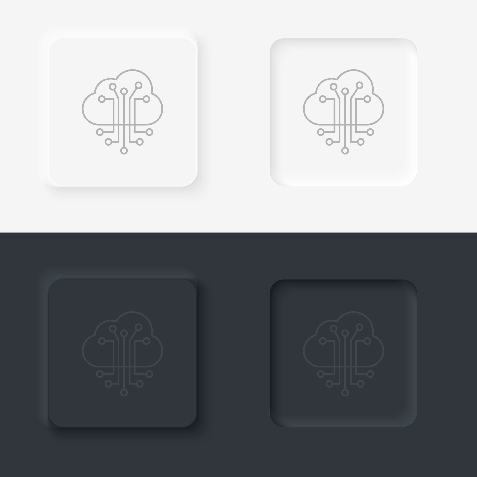 Cloud, smart, information, network icon - Vector. Artificial ... Cloud, smart, information, network icon - Vector. Artificial ...
