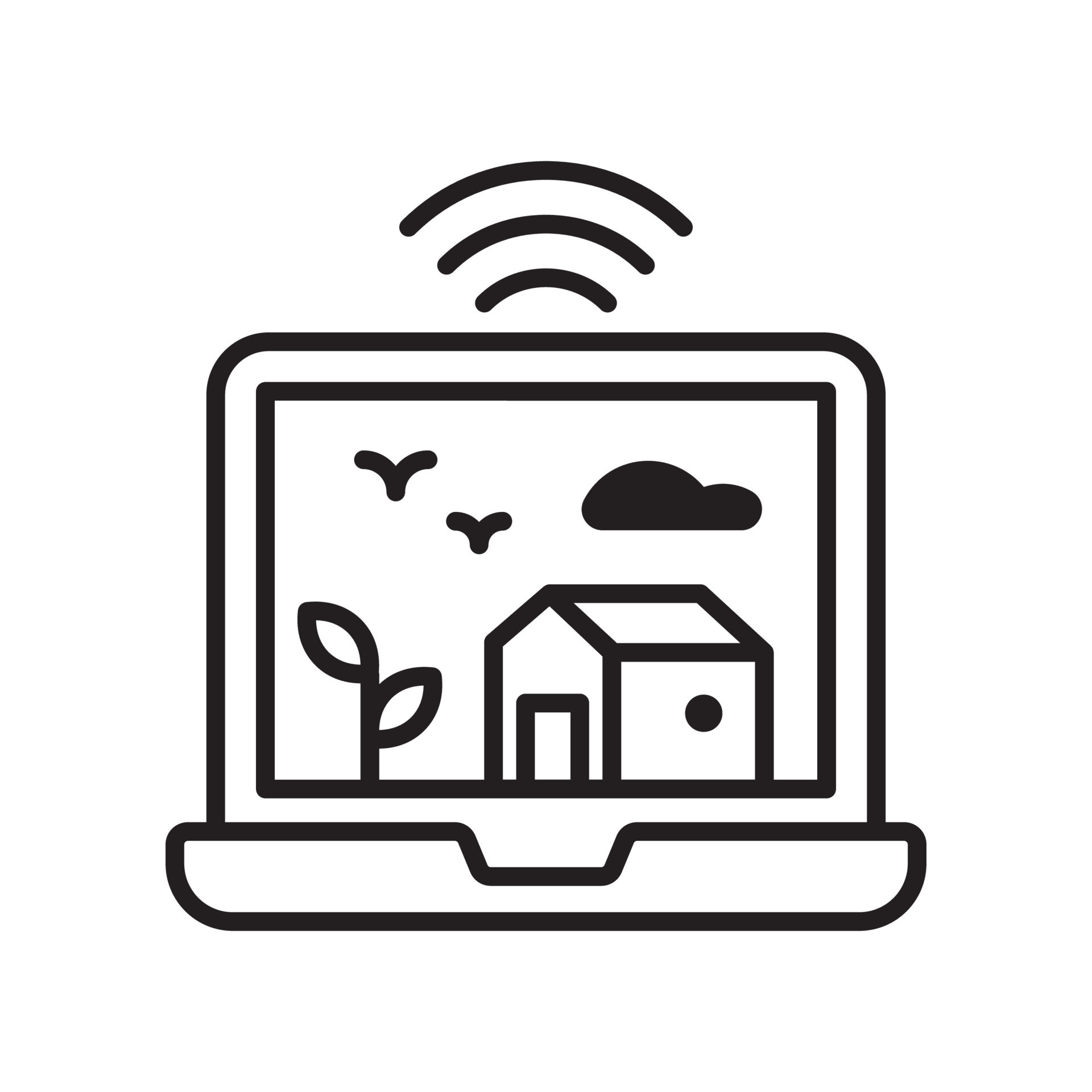 Monitoring System Vector Outline Icon Style Illustration Eps 10 File 16081077 Vector Art At