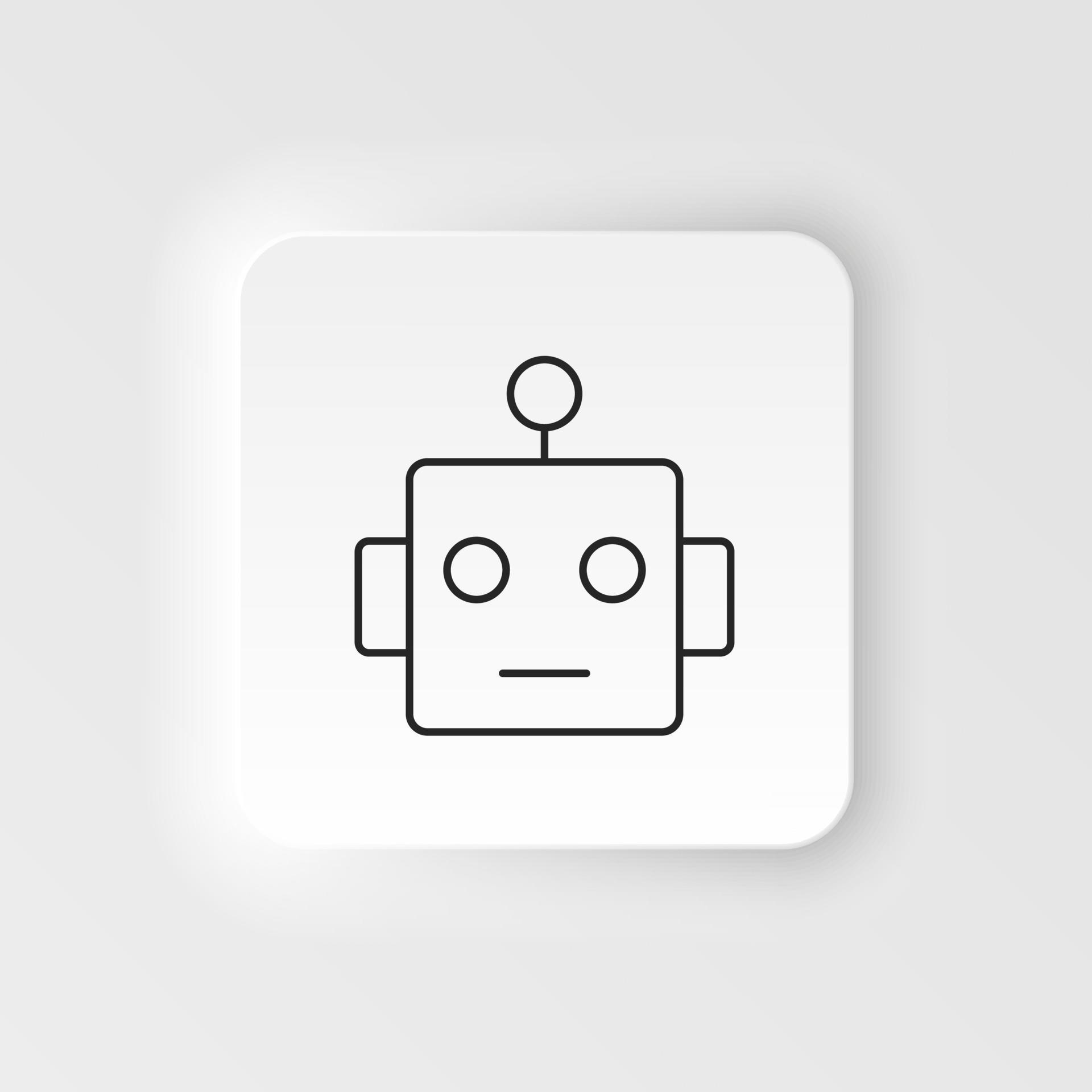 Smart, robot icon - Vector. Artificial intelligence neumorphic style ...