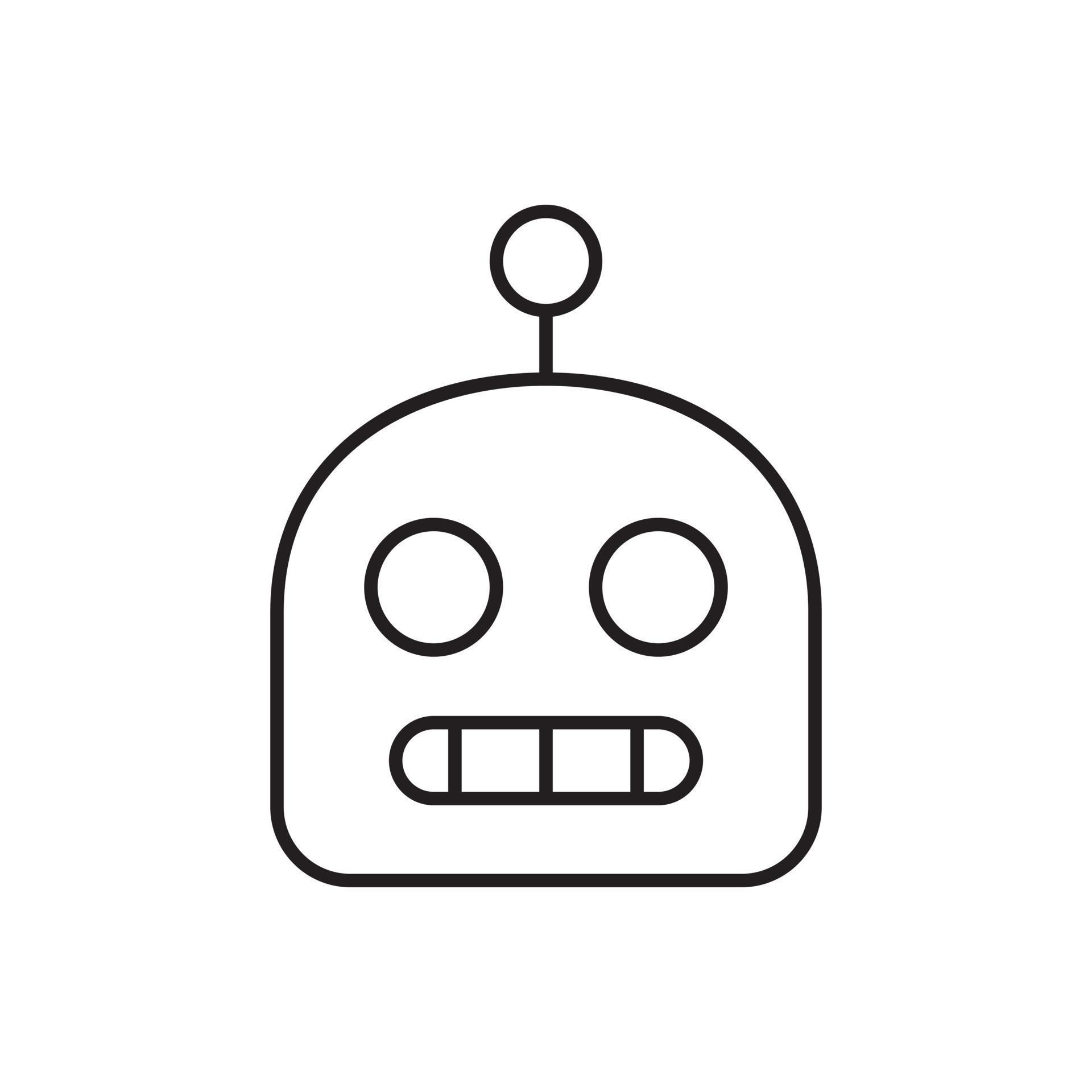Robot icon - Vector. Artificial intelligence on white background ...