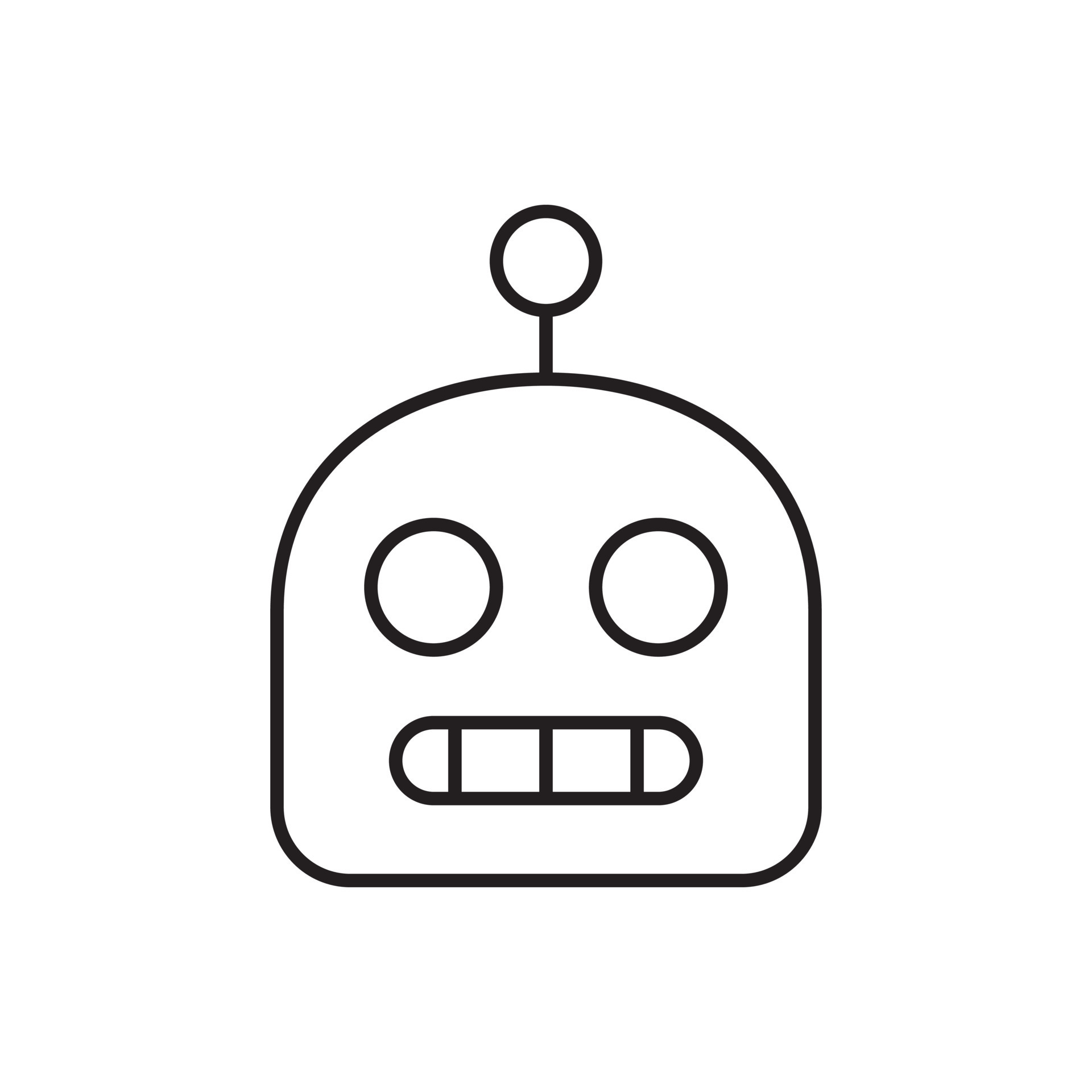 Robot icon - Vector. Artificial intelligence on white background ...
