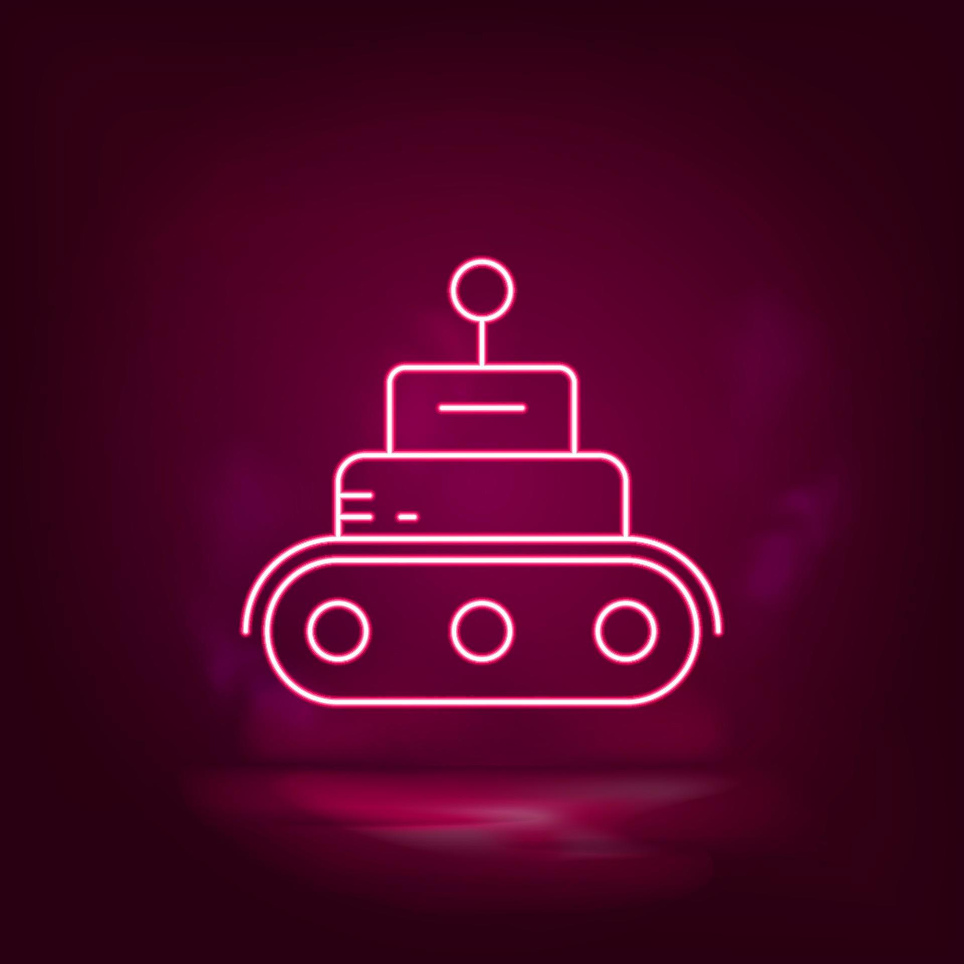 Robot, tech, car neon icon - vector Artificial intelligence 16082444 ...