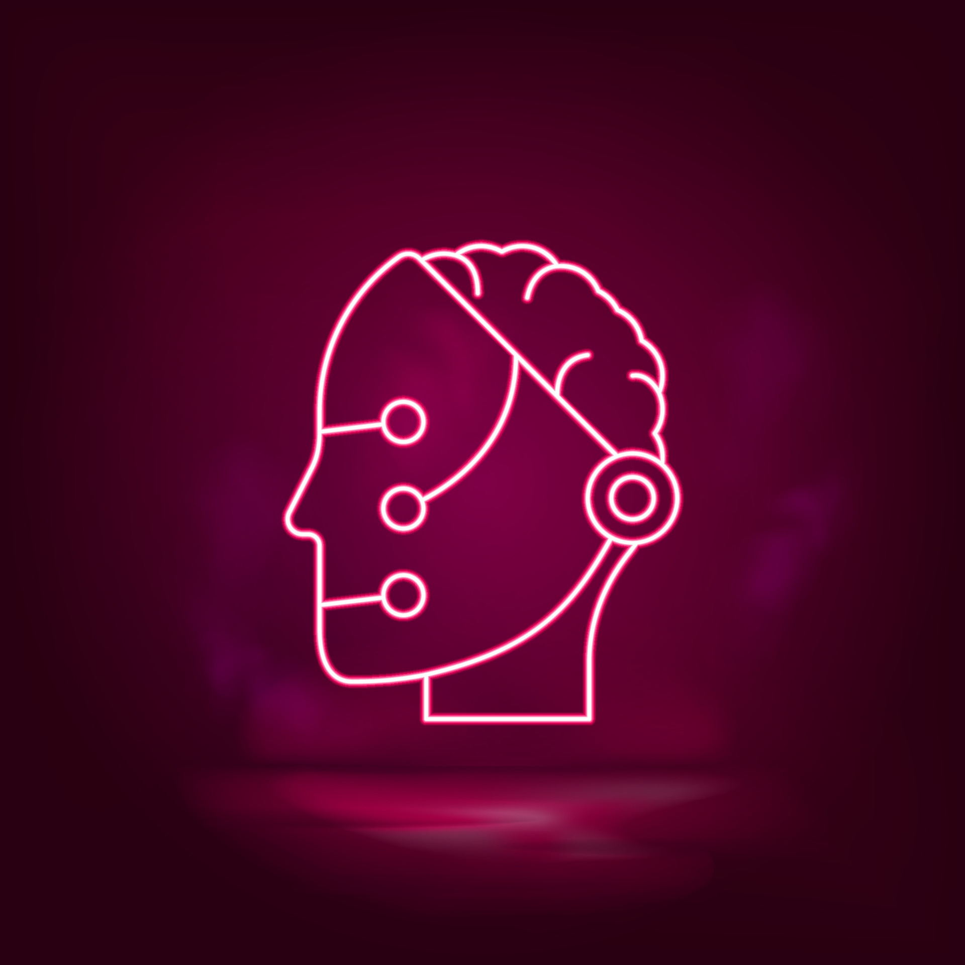 Memory, robot, intelligence, smart neon icon - vector Artificial ...