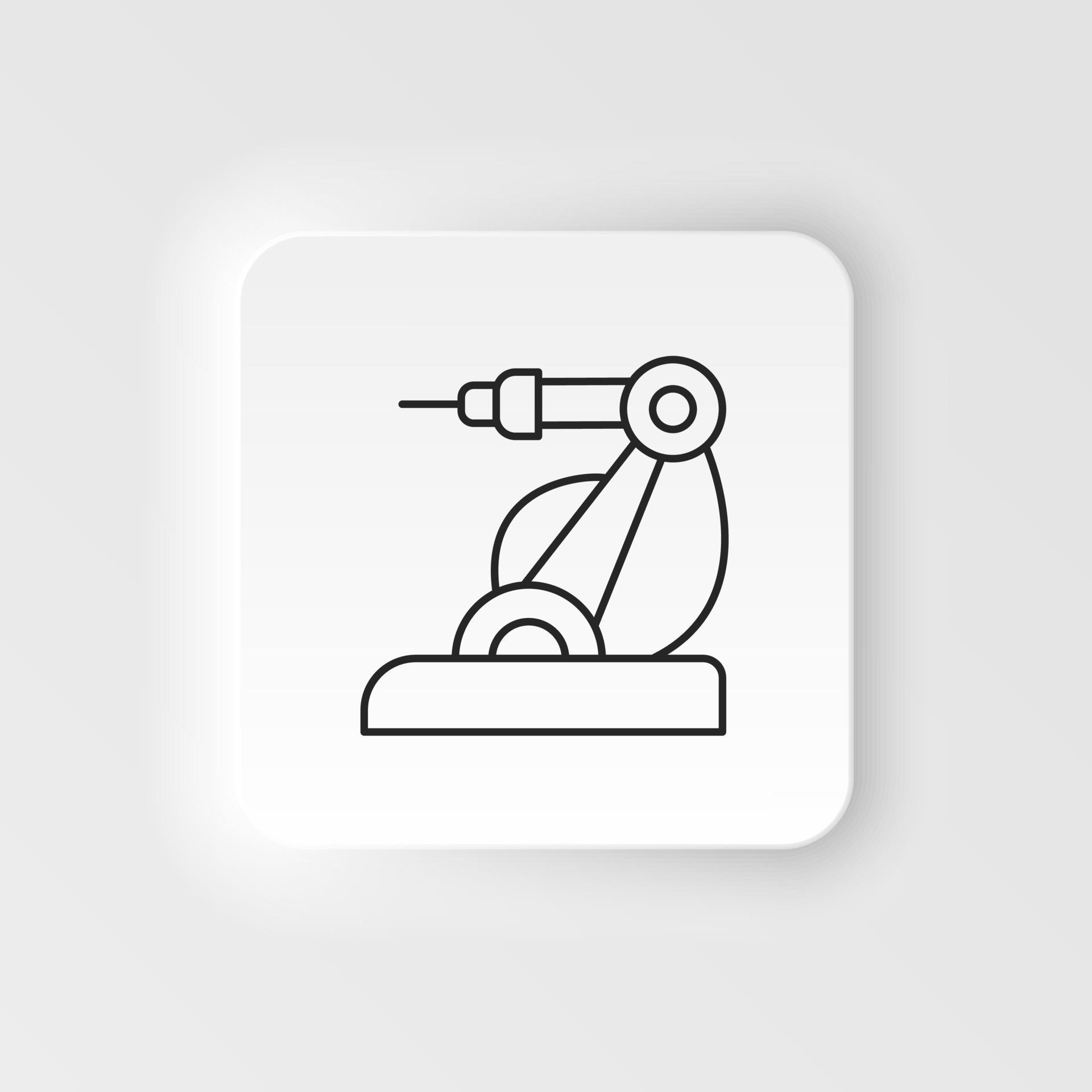 Hand, robotic, arm, laser icon - Vector. Artificial intelligence neumorphic style vector icon on ...