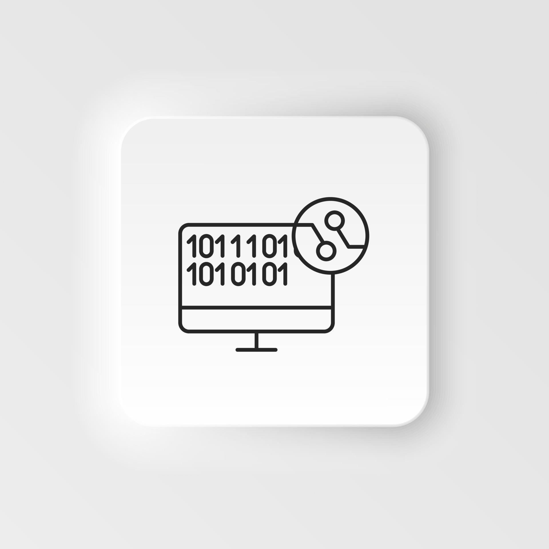 Ai, computer, code icon - Vector. Artificial intelligence neumorphic ...