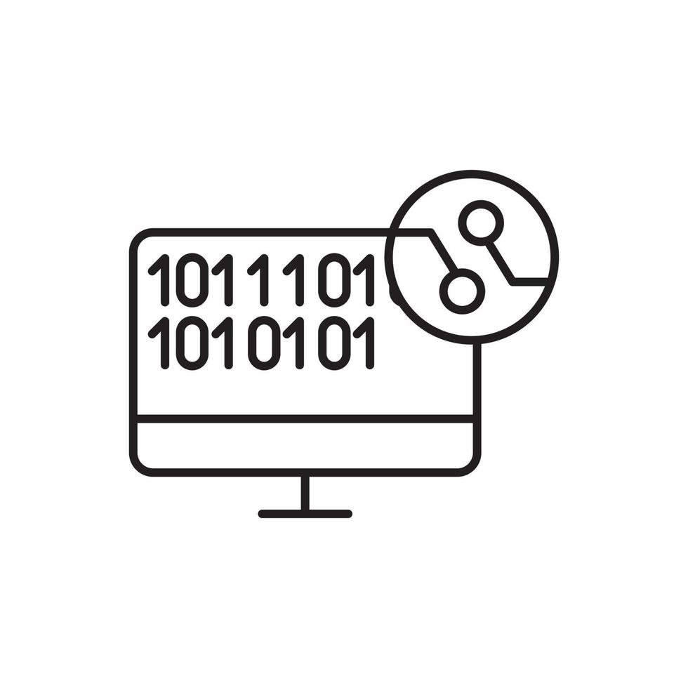 Ai, computer, code icon - Vector. Artificial intelligence on white ...