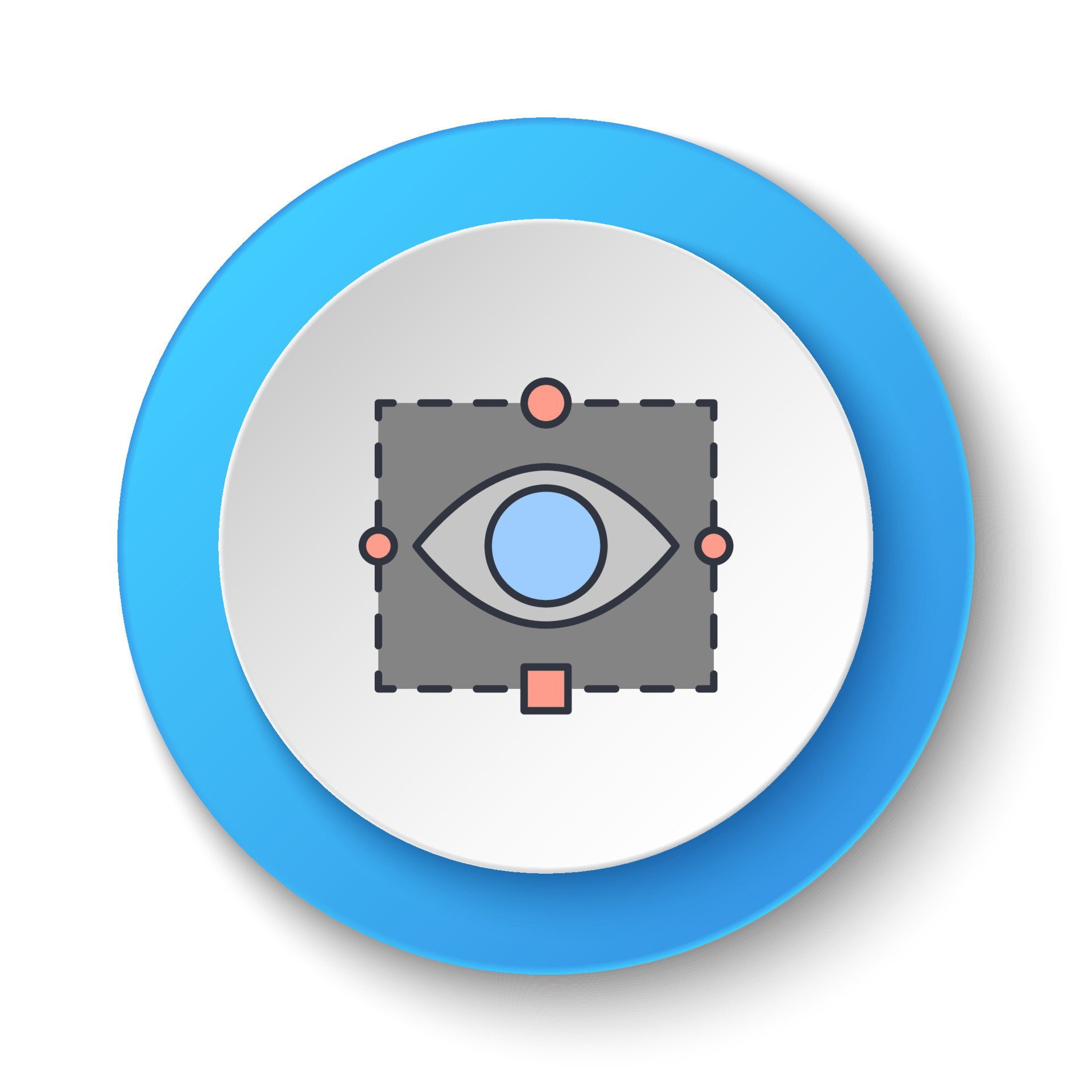 Round button for web icon. gps, smart, location. Button banner round, badge interface for ...