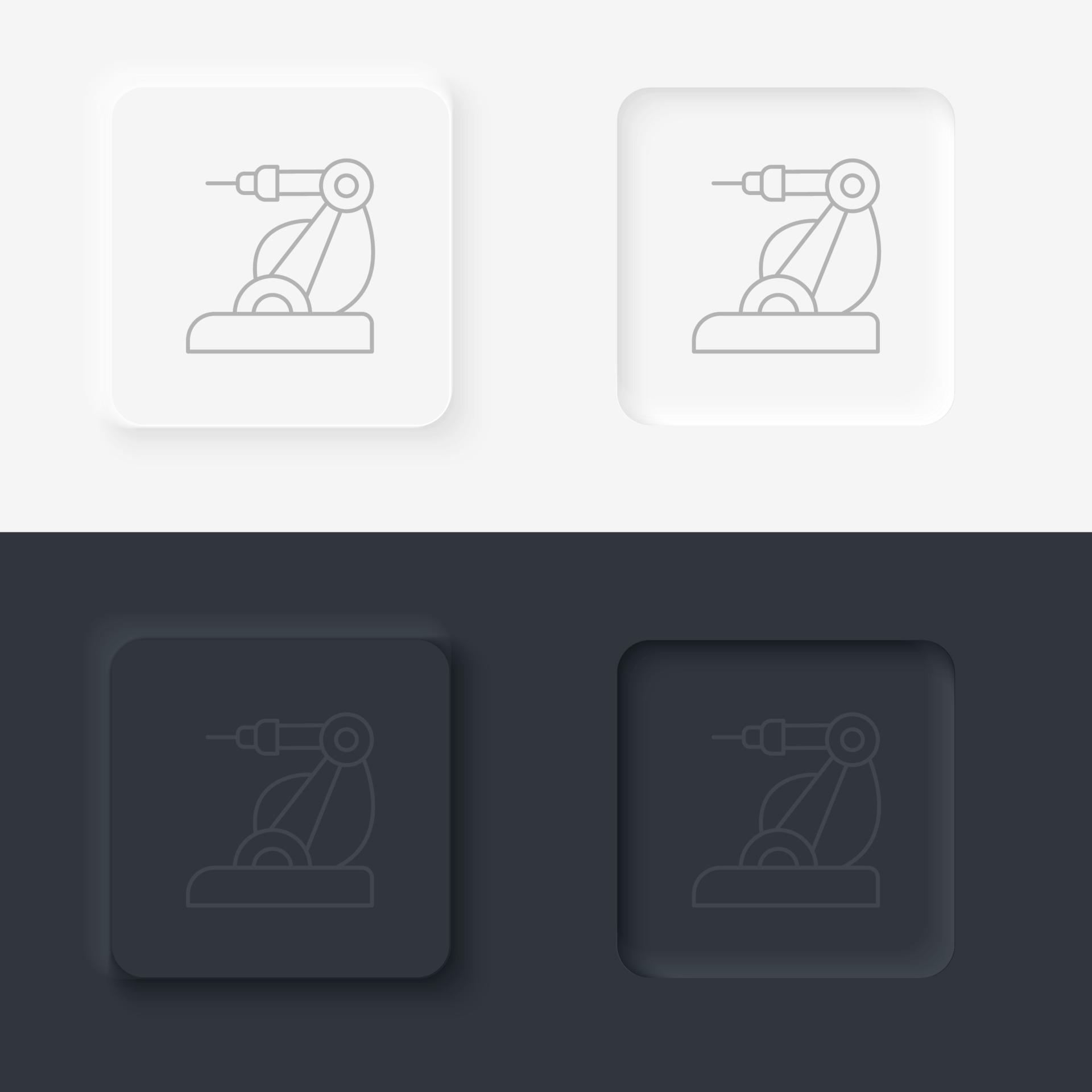 Hand, robotic, arm, laser icon - Vector. Artificial intelligence neumorphic style vector icon ...