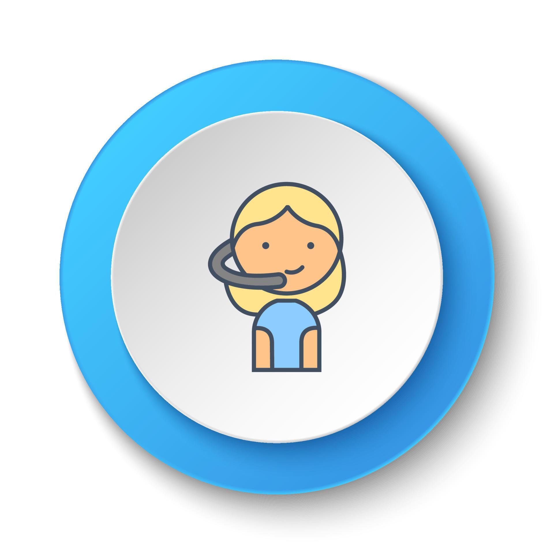 Round button for web icon. Gamer, girl, avatar, retro. Button banner round, badge interface for ...