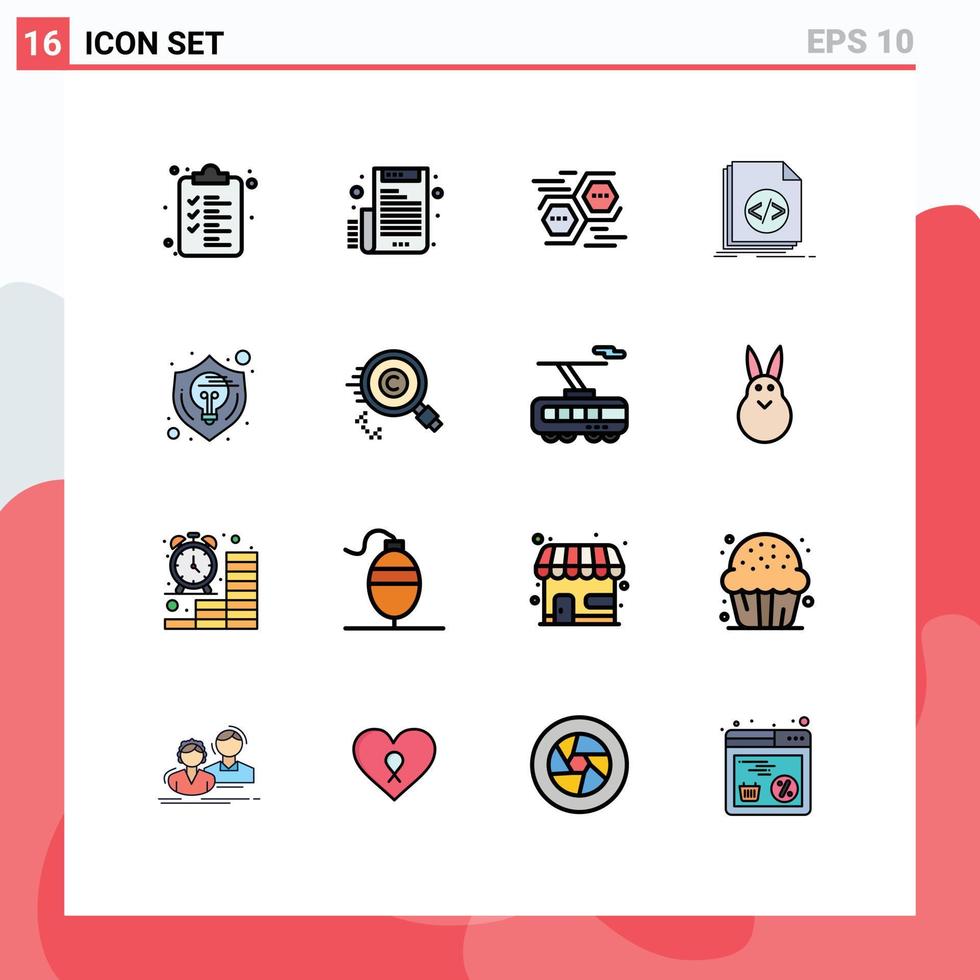 16 User Interface Flat Color Filled Line Pack of modern Signs and ...