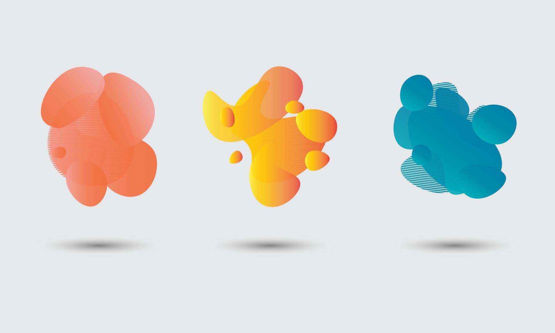 Set Of Abstract Modern Graphic Elements Dynamical Colored Forms And Line Gradient Abstract