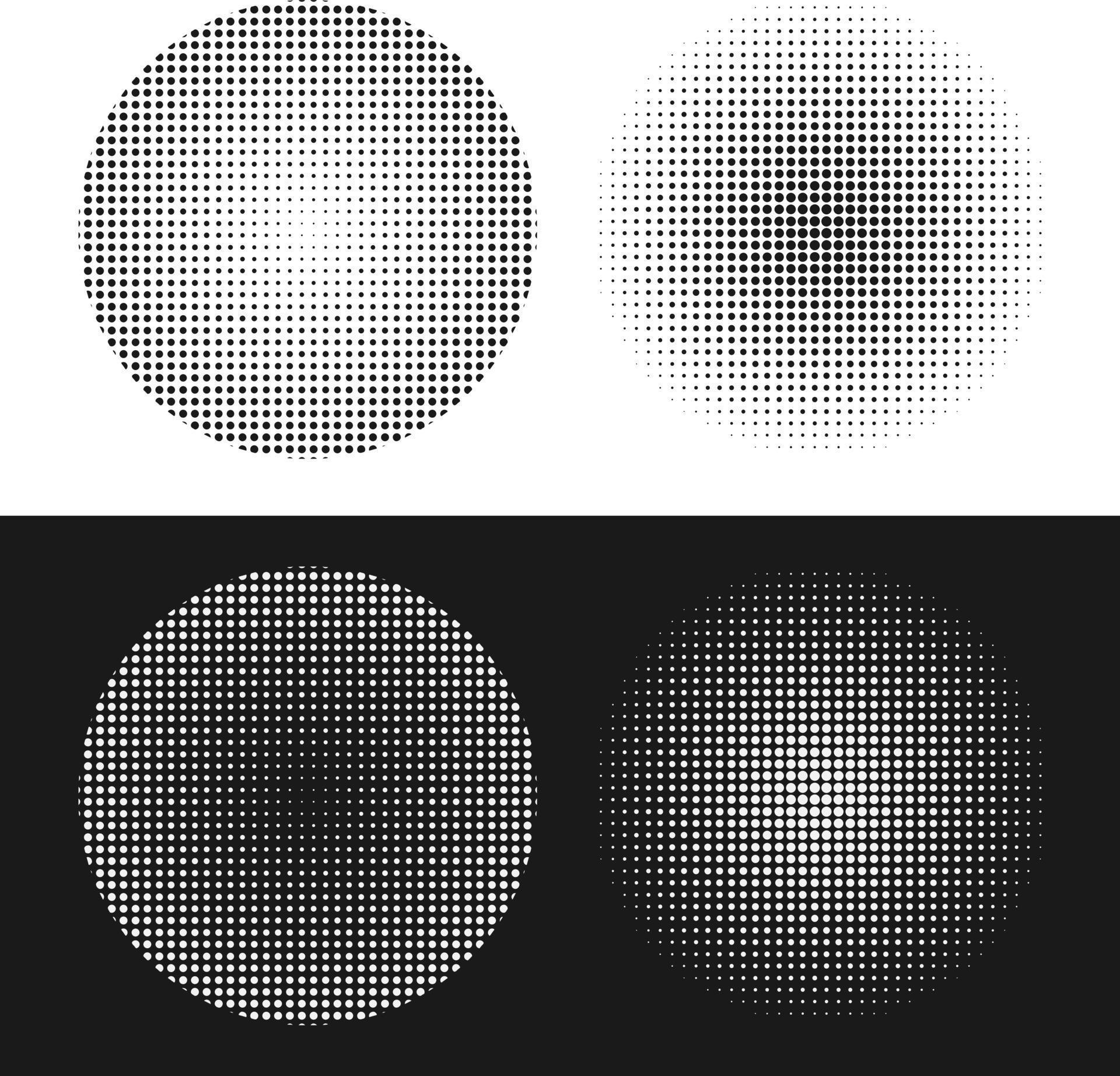 Circle halftone. Abstract dotted circles, round halftones geometric dots gradient and pop art ...