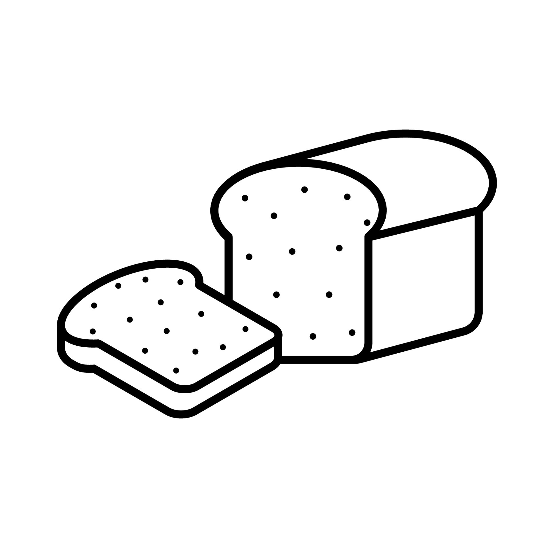 Outline, simple vector bread icon isolated on white background ... Outline, simple vector bread icon isolated on white background ...