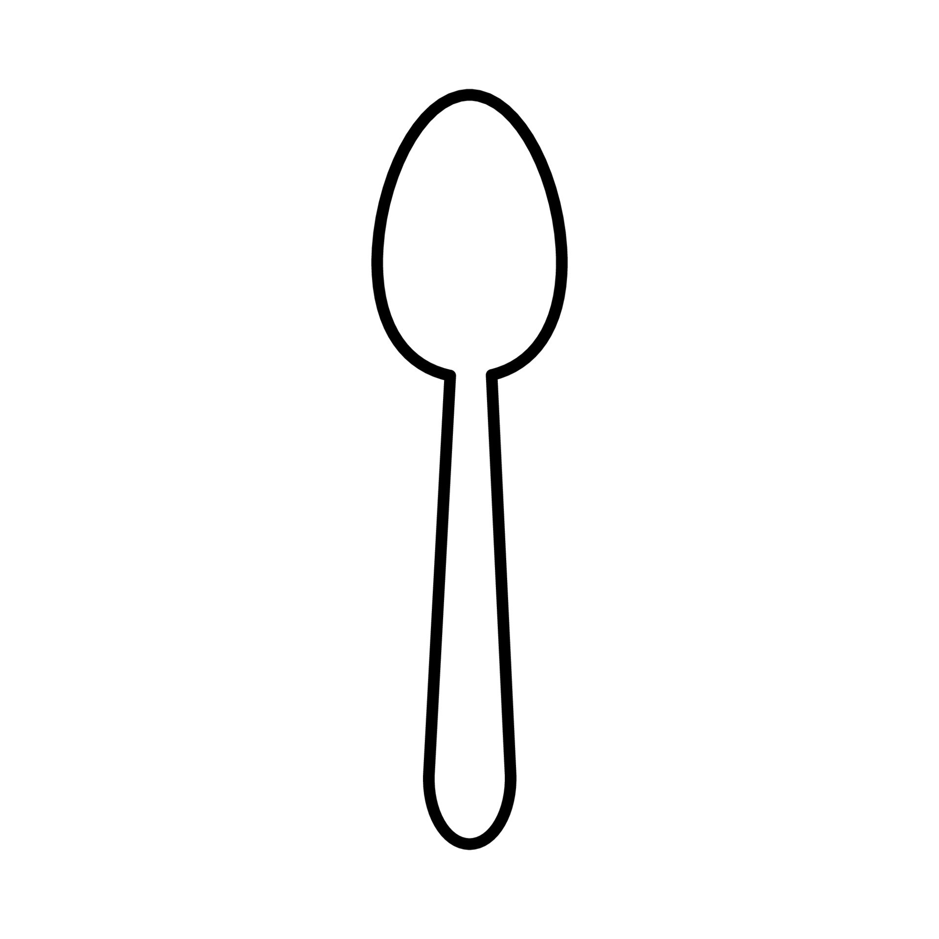 Outline Simple Vector Spoon Icon Isolated On White Background