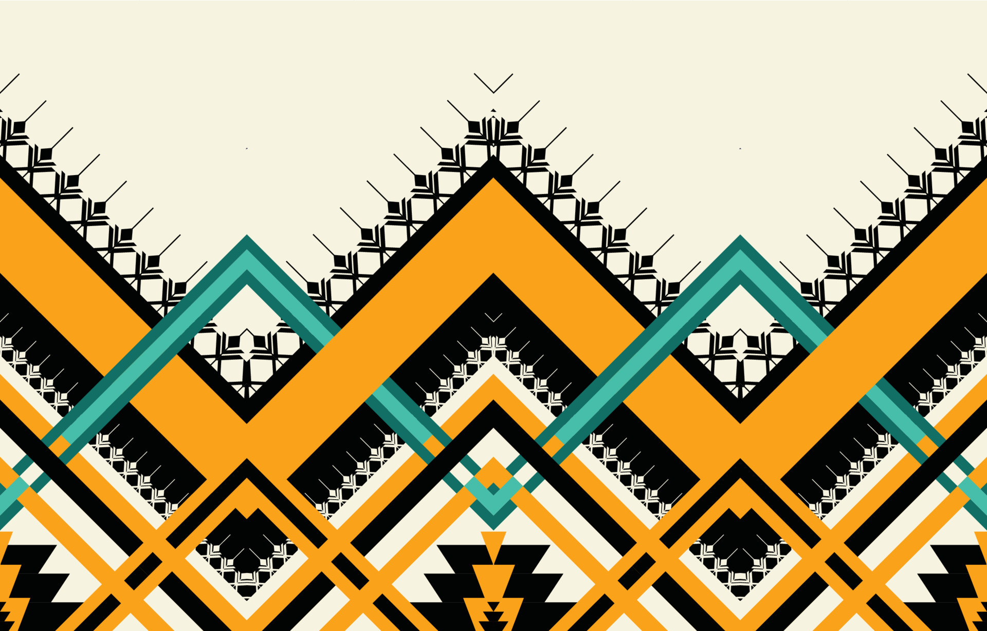 Abstract Ethnic Geometric Seamless Pattern Vector African Arab