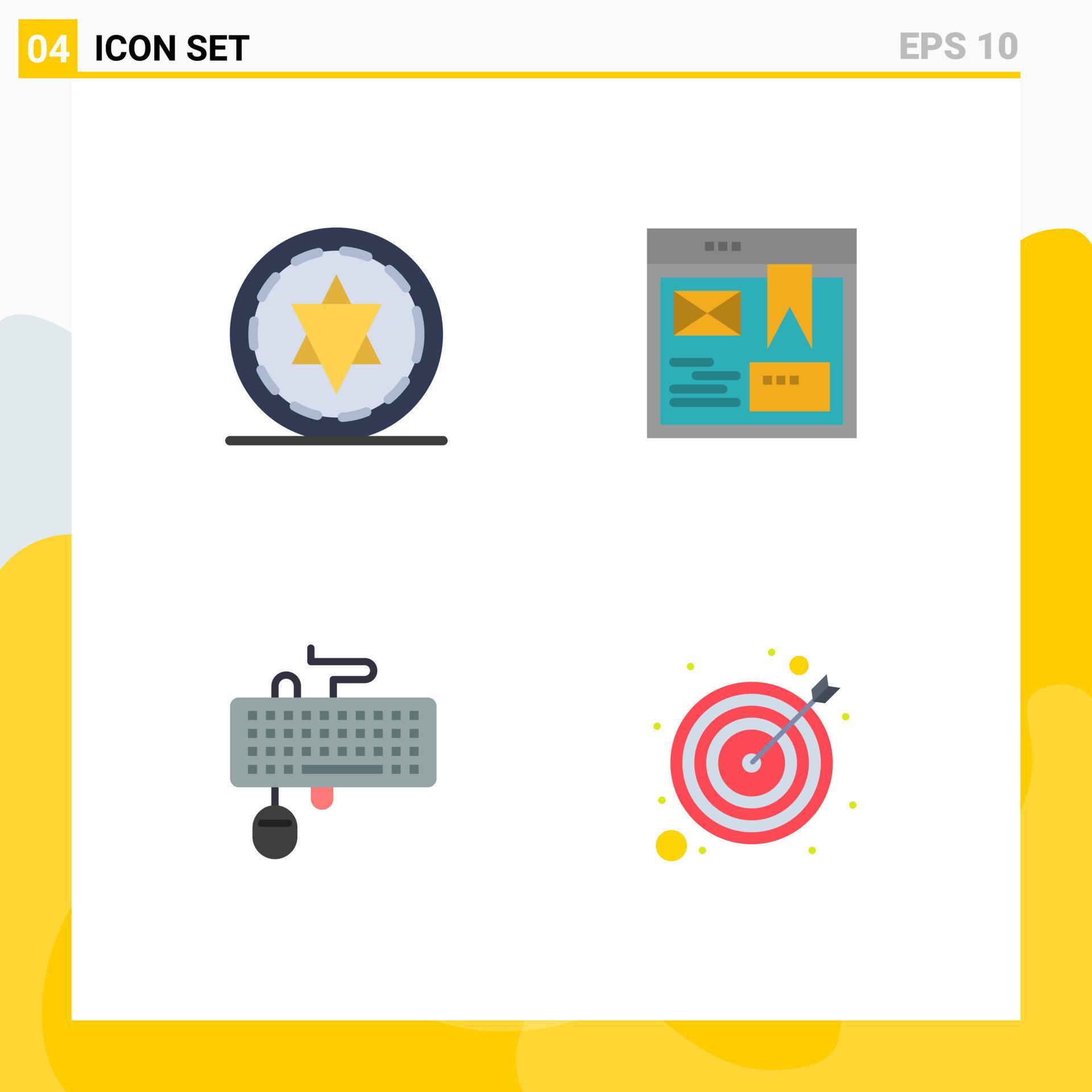 4 Universal Flat Icons Set for Web and Mobile Applications circle ...