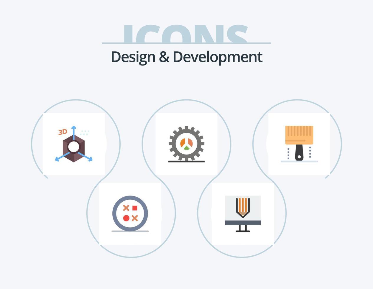 Design and Development Flat Icon Pack 5 Icon Design. settings. options ...