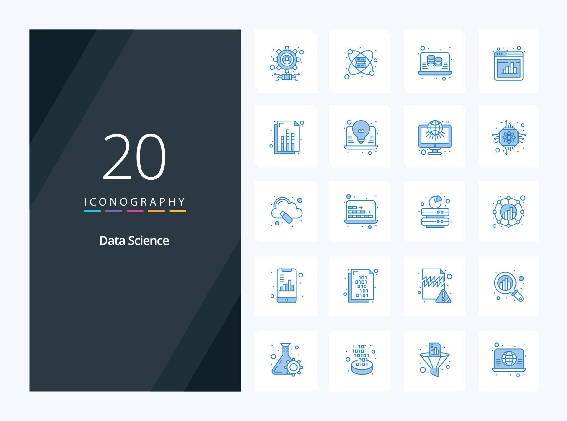 20 Data Science Blue Color icon for presentation 16088728 Vector Art at ...
