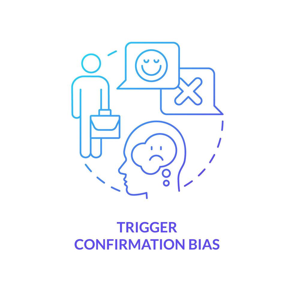 Trigger confirmation bias blue gradient concept icon 16089562 Vector ... Trigger confirmation bias blue gradient concept icon 16089562 Vector ...