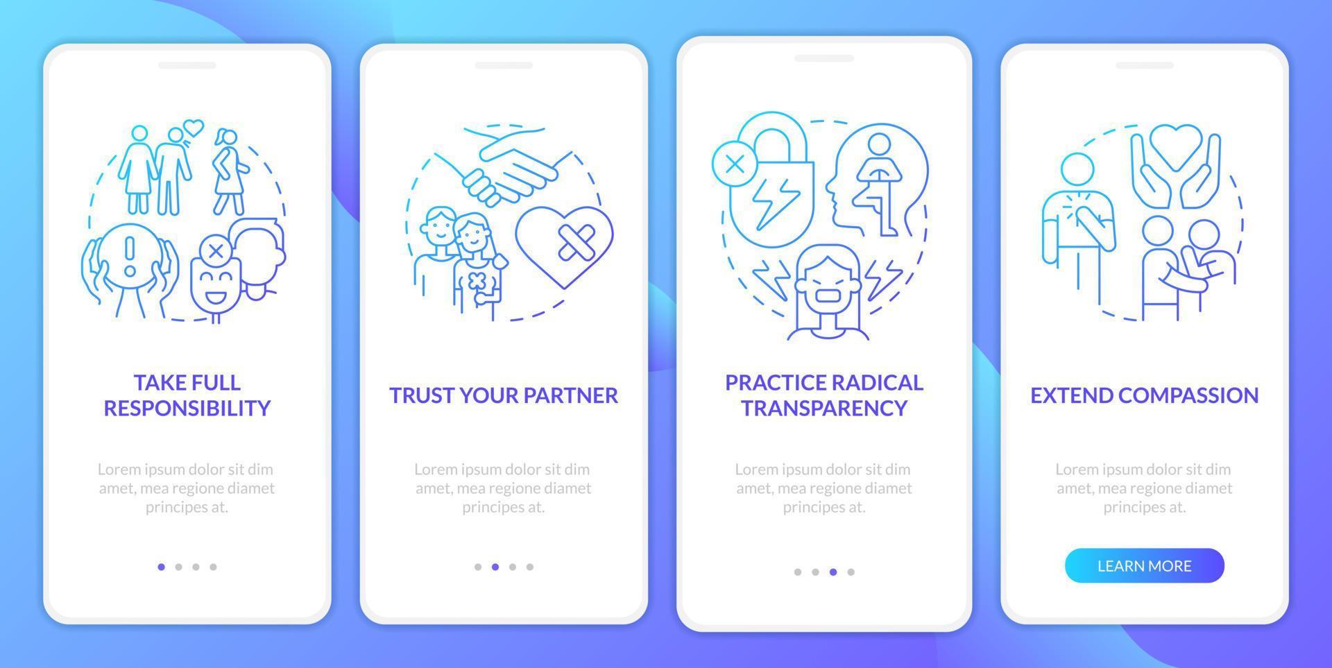 Fixing Struggling Relationship Blue Gradient Onboarding Mobile App Screen 16089659 Vector Art At