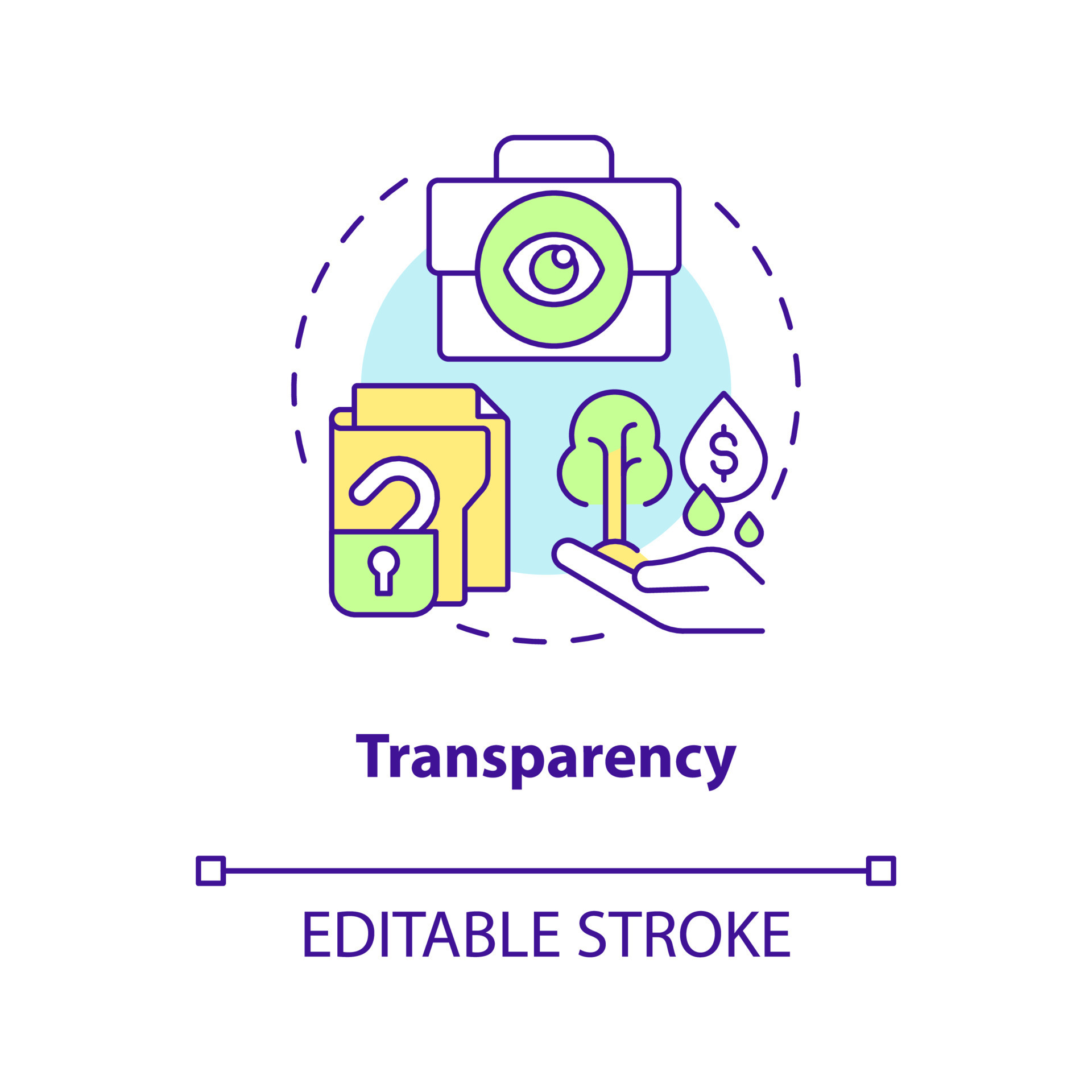 Transparency Concept Icon Level Of Trust In Startup Reliable Business Profitable Abstract