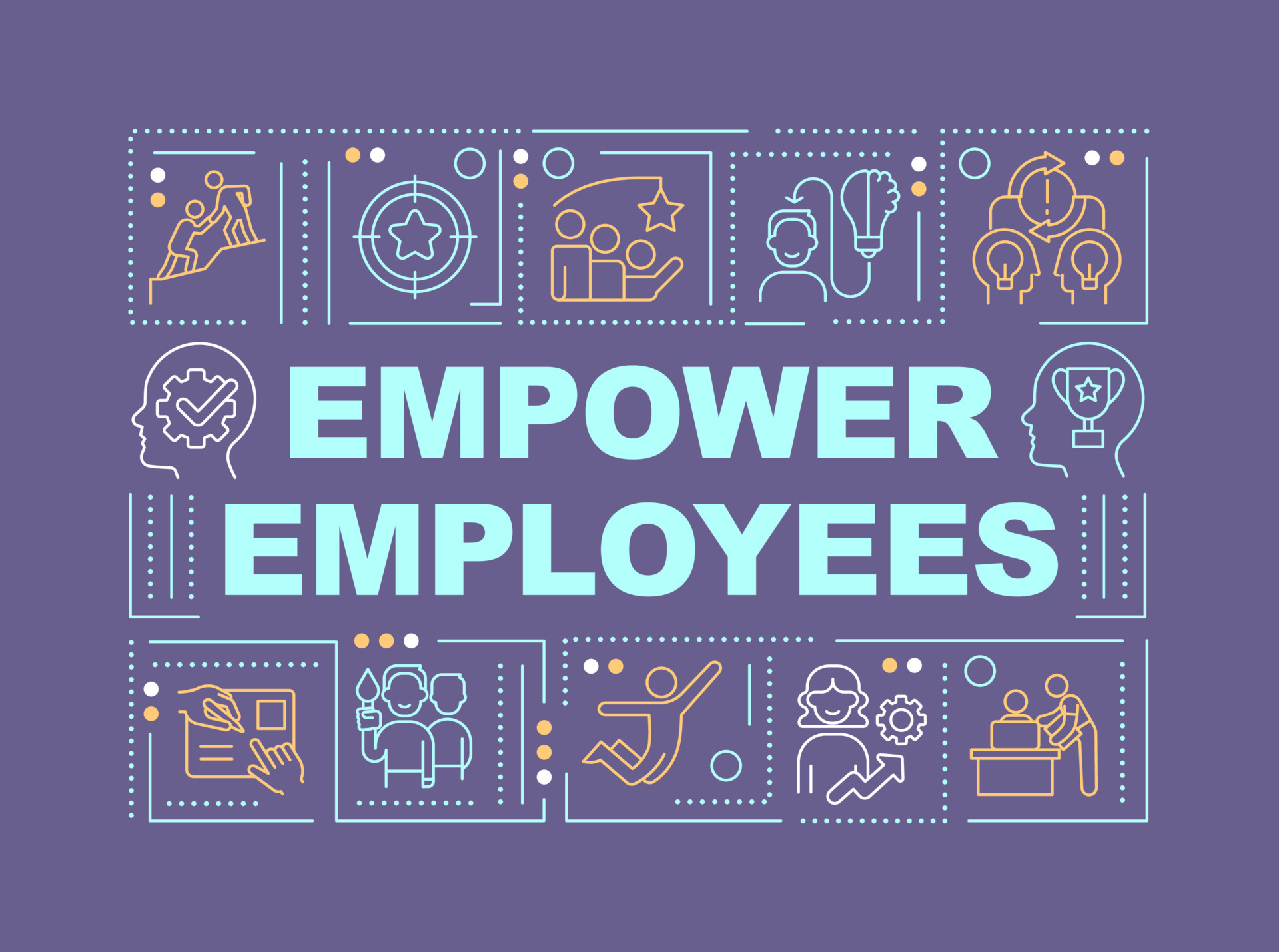 Empower employees word concepts violet banner. Boosting workforce ... Empower employees word concepts violet banner. Boosting workforce ...