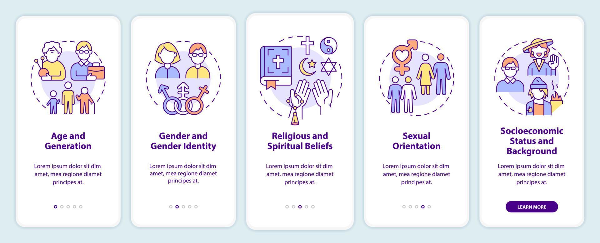 Types of diversity onboarding mobile app screen 16090033 Vector Art at ... Types of diversity onboarding mobile app screen 16090033 Vector Art at ...