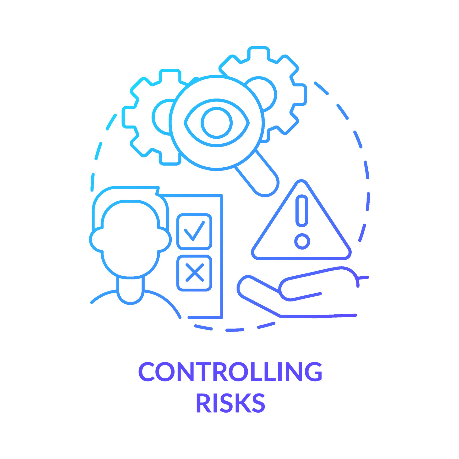 Controlling Risks Blue Gradient Concept Icon 16090082 Vector Art At Vecteezy