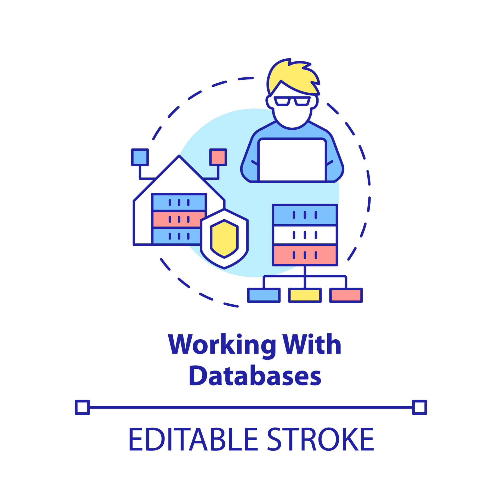 Working with databases concept icon 16090201 Vector Art at Vecteezy Working with databases concept icon 16090201 Vector Art at Vecteezy