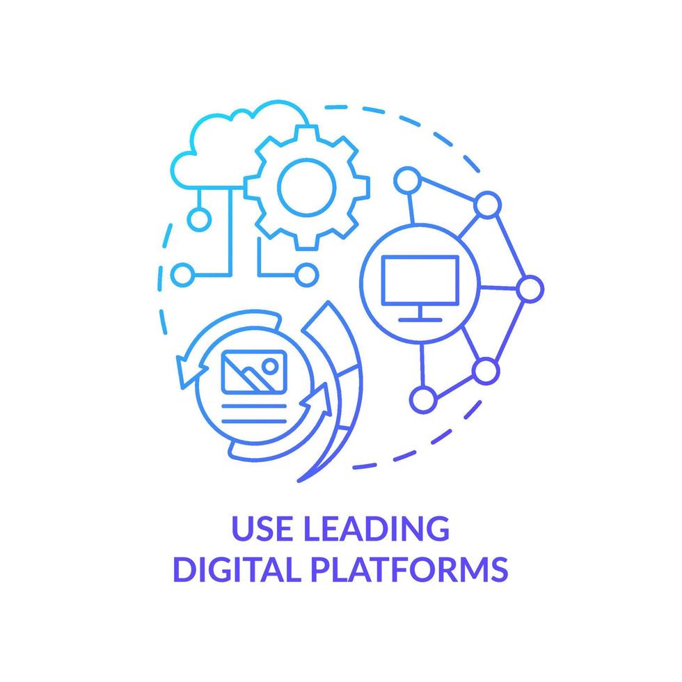 Use leading digital platforms blue gradient concept icon 16090202 Vector Art at Vecteezy