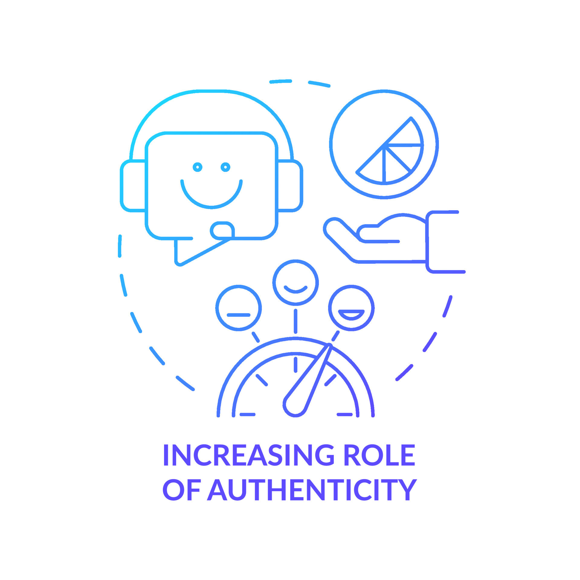 Increasing role of authenticity blue gradient concept icon 16090205 ... Increasing role of authenticity blue gradient concept icon 16090205 ...