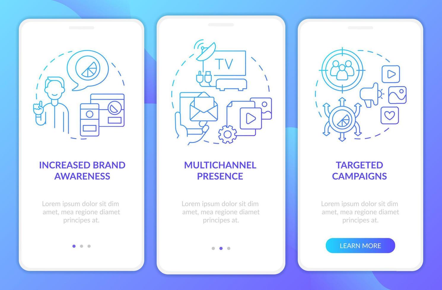 Digital Transformation Pros Blue Gradient Onboarding Mobile App Screen 16090217 Vector Art At