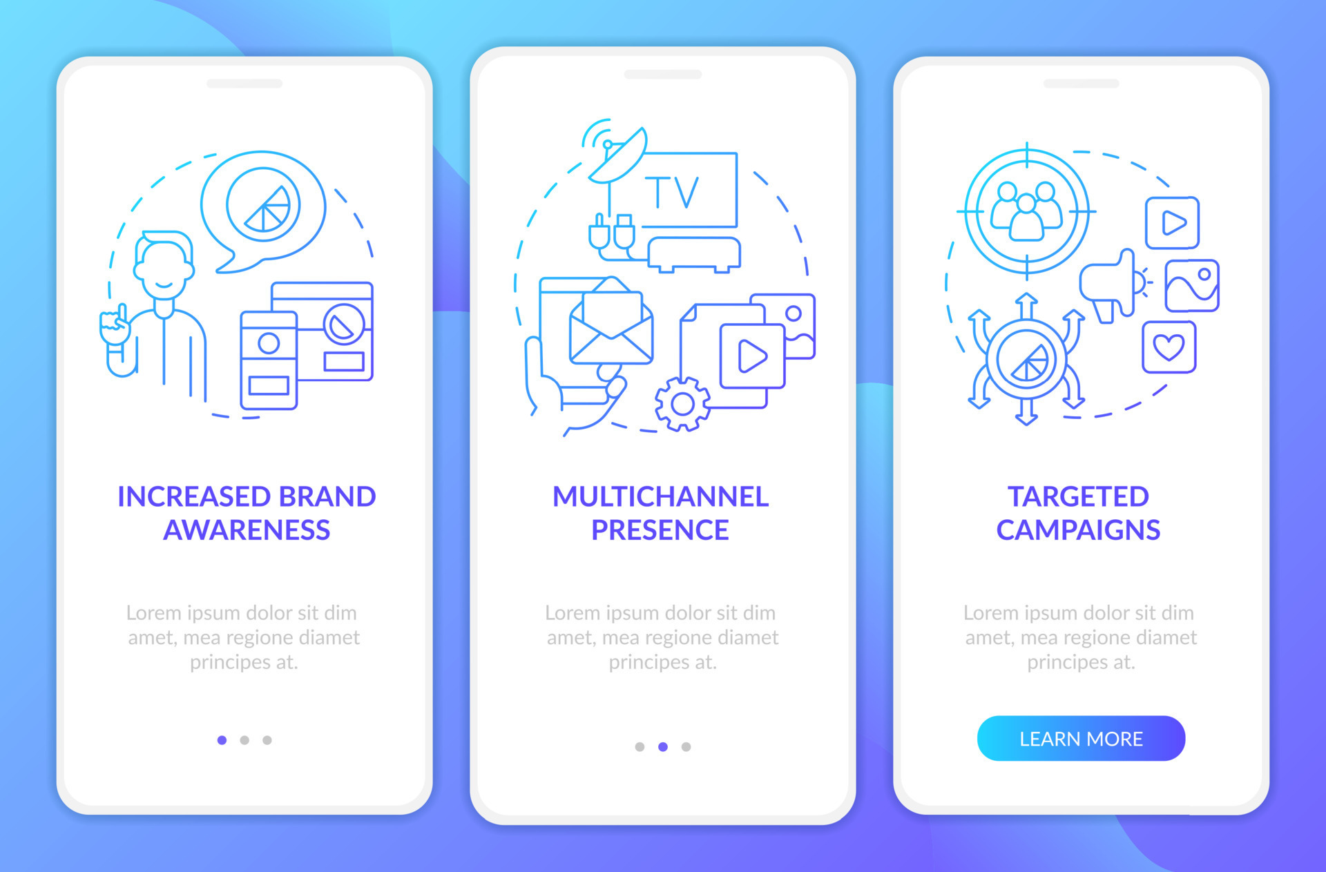 Digital Transformation Pros Blue Gradient Onboarding Mobile App Screen 16090217 Vector Art At