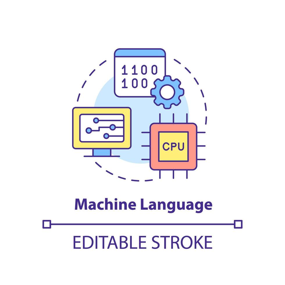 Machine language concept icon 16090244 Vector Art at Vecteezy