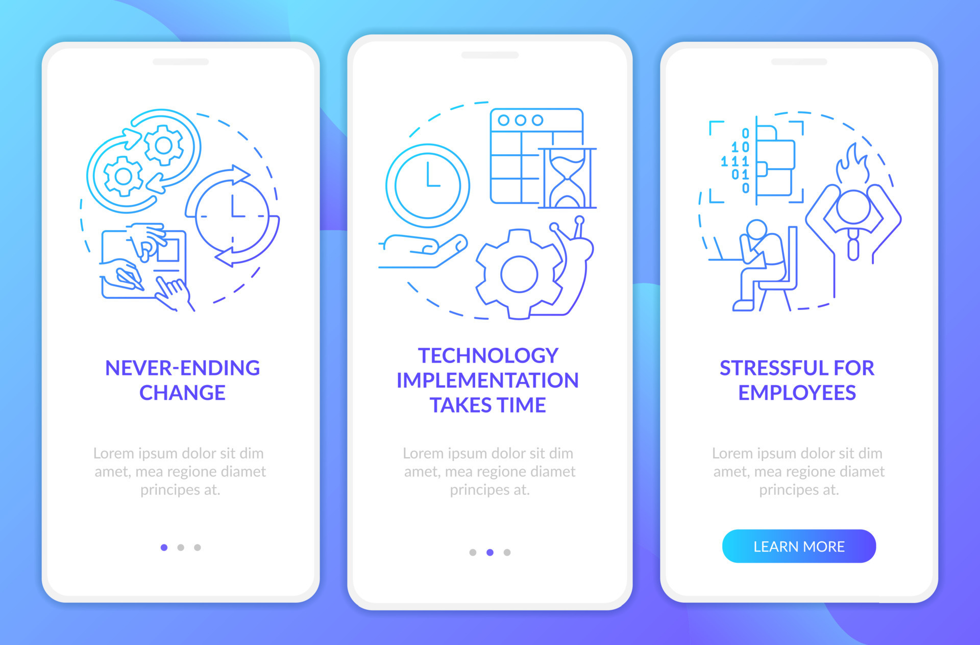 Digital Transformation Cons Blue Gradient Onboarding Mobile App Screen 16090247 Vector Art At