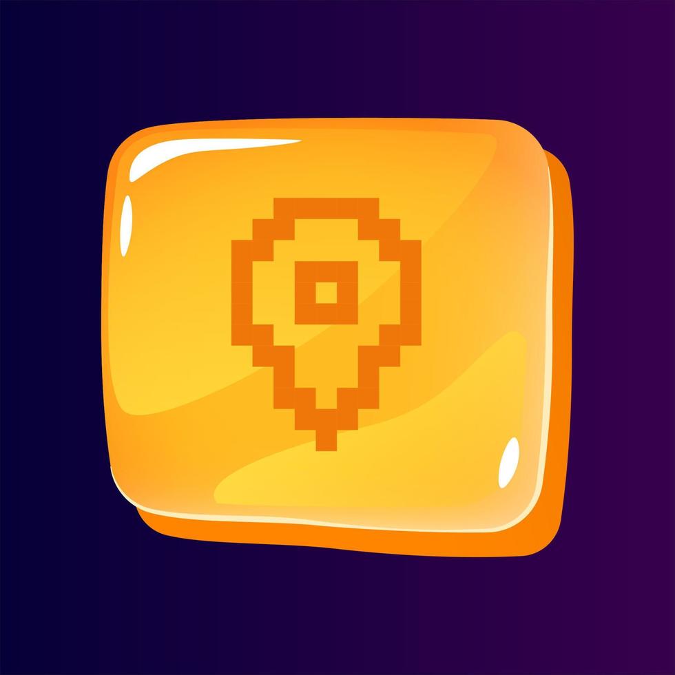 Location mark glossy ui button with pixelated icon 16090259 Vector Art at Vecteezy