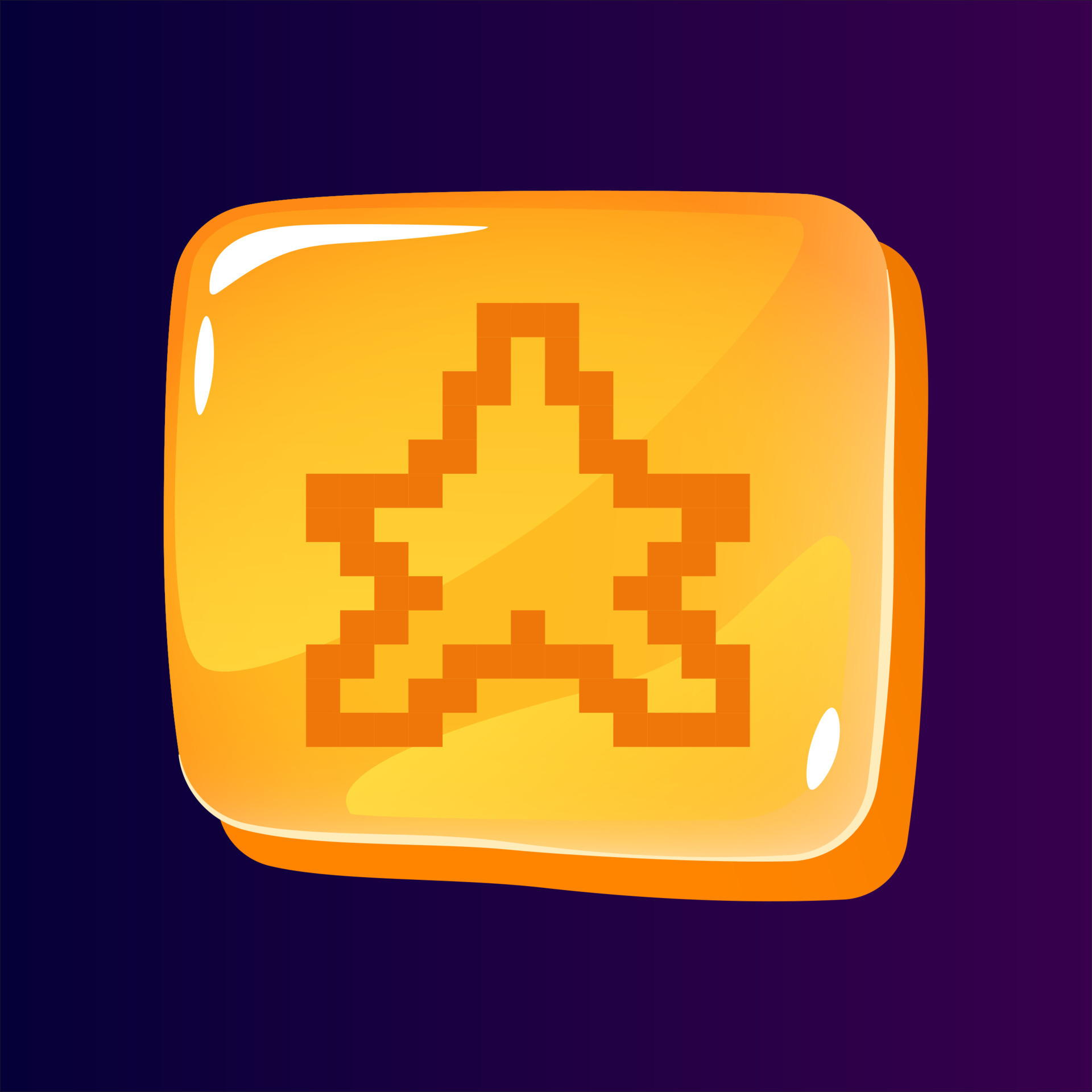 Star Glossy Ui Button With Pixelated Icon 16090264 Vector Art At Vecteezy