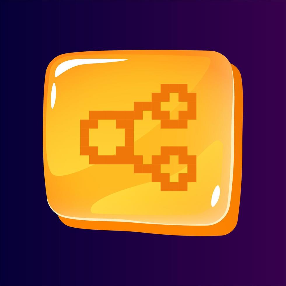 Content Sharing Glossy Ui Button With Pixelated Icon 16090265 Vector