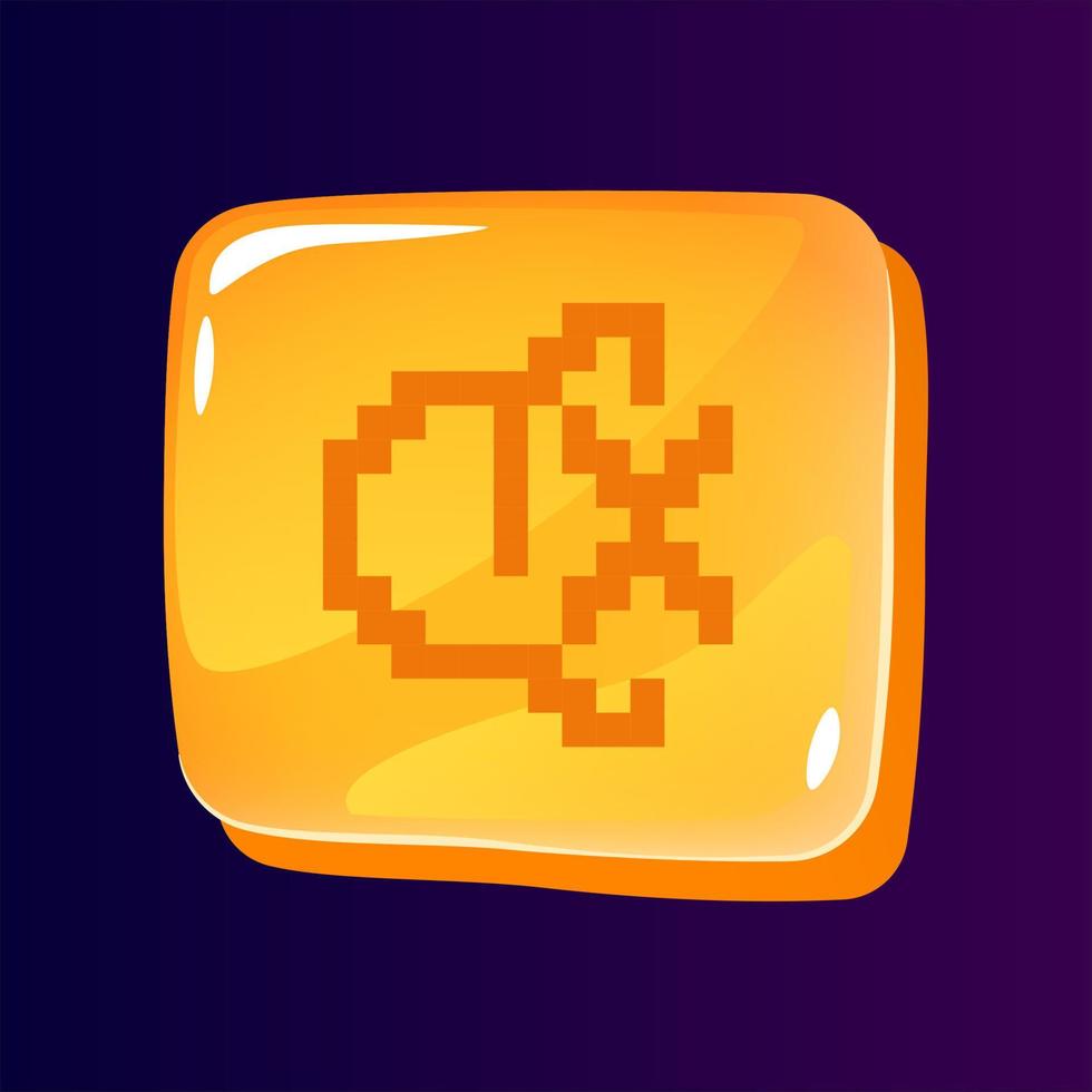 Turn off signals glossy ui button with pixelated icon 16090304 Vector Art at Vecteezy