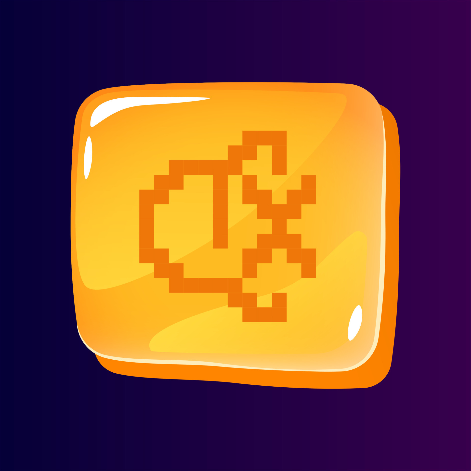 Turn Off Signals Glossy Ui Button With Pixelated Icon 16090304 Vector