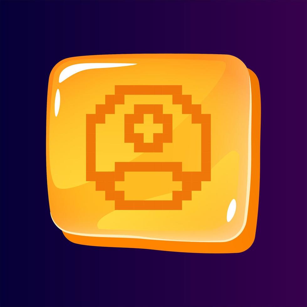 Personal page glossy ui button with pixelated icon 16090306 Vector Art at Vecteezy