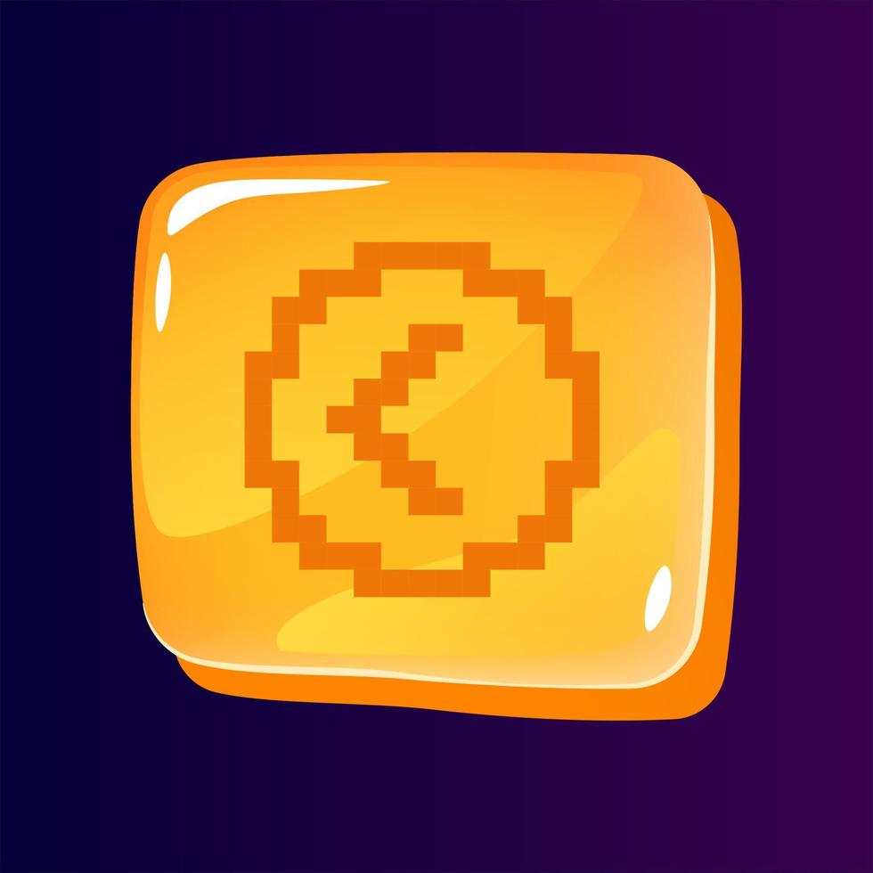 Left side pointer glossy ui button with pixelated icon 16090462 Vector Art at Vecteezy