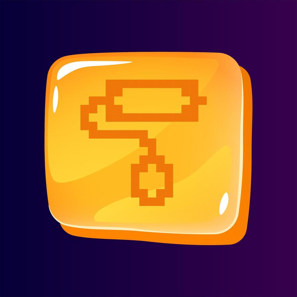 Roller Brush Glossy Ui Button With Pixelated Icon 16090500 Vector Art