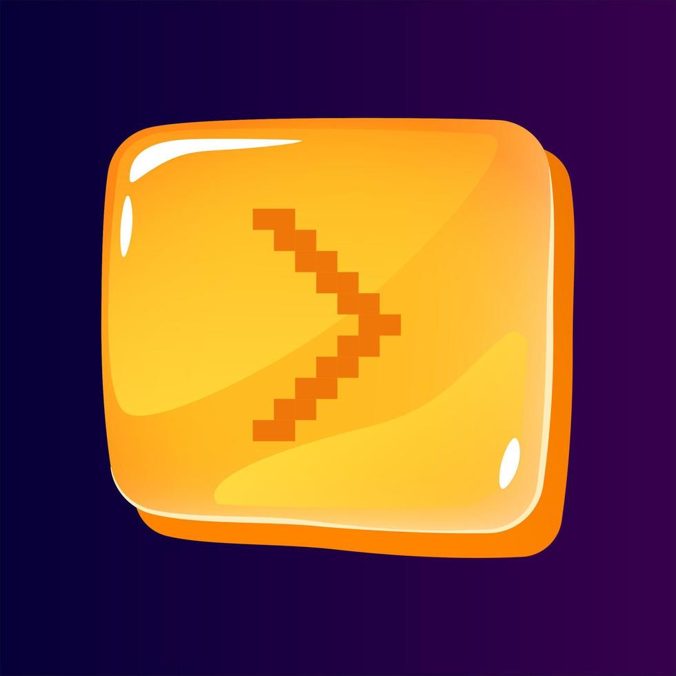 Right side pointer glossy ui button with pixelated icon 16090567 Vector Art at Vecteezy