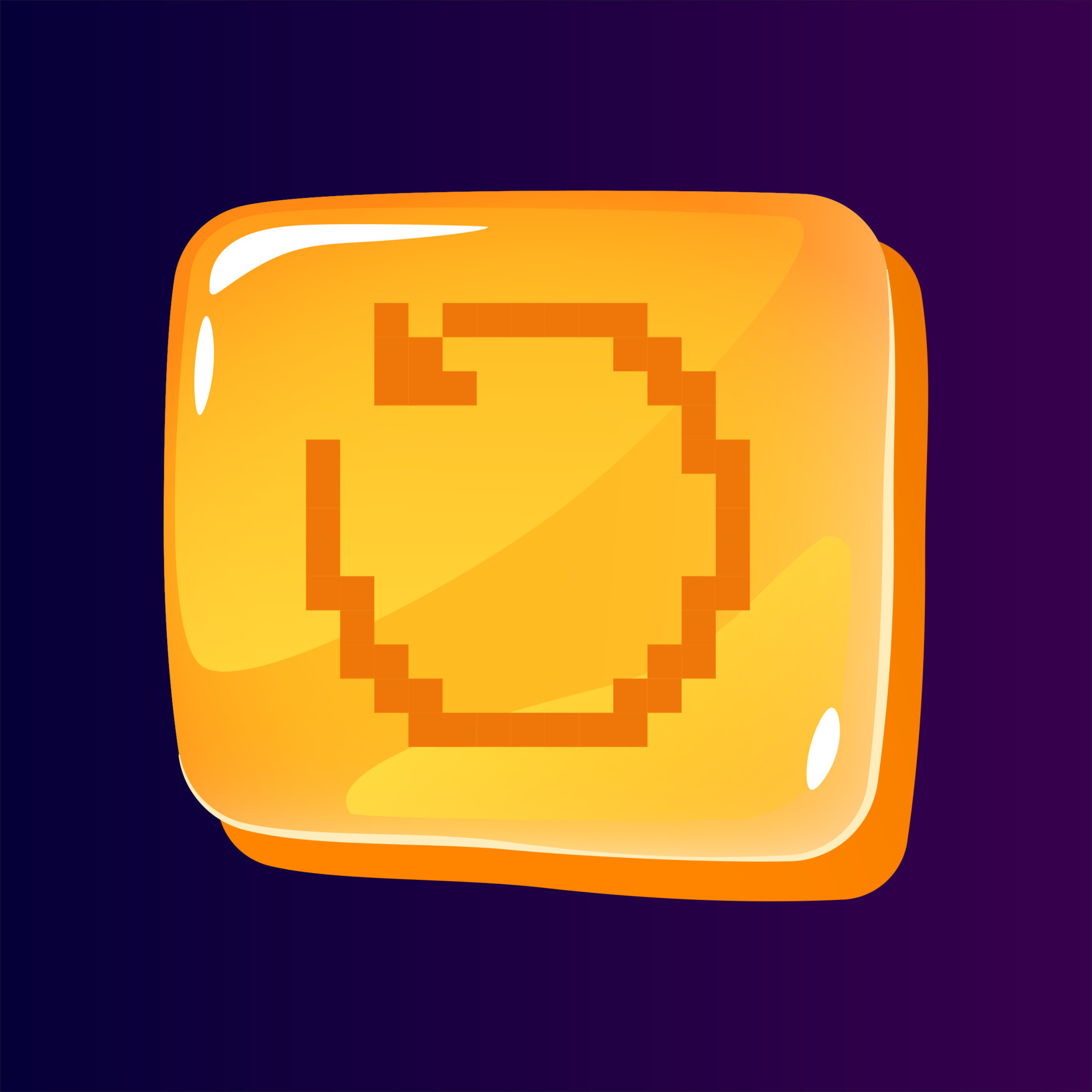 Update glossy ui button with pixelated icon 16090578 Vector Art at Vecteezy