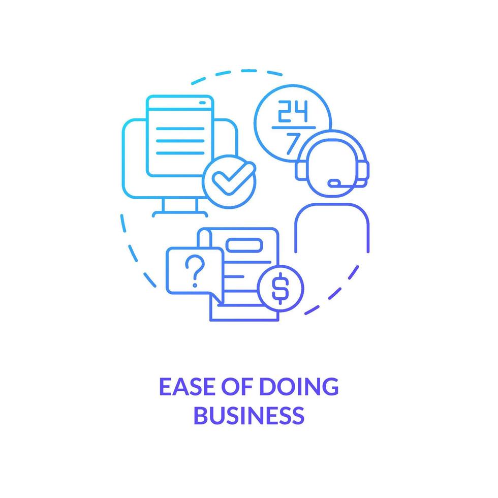 Ease of doing business blue gradient concept icon 16090645 Vector Art ... Ease of doing business blue gradient concept icon 16090645 Vector Art ...
