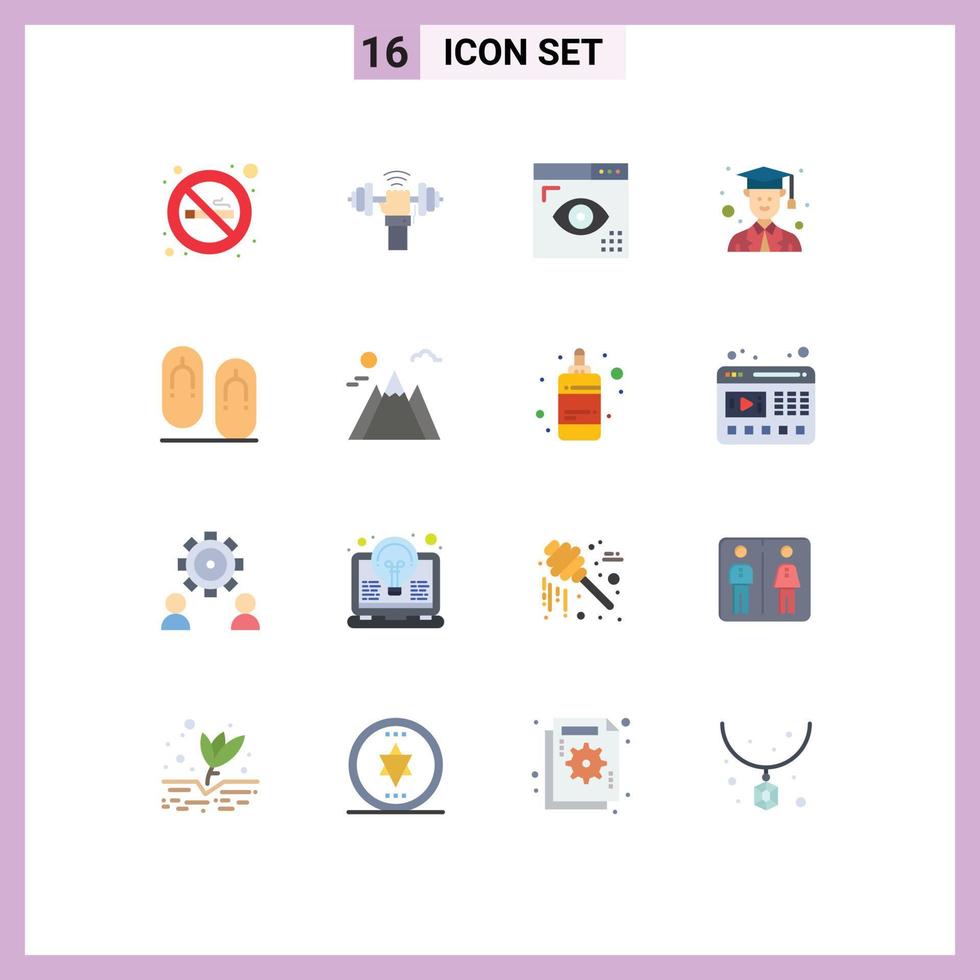 Modern Set Of 16 Flat Colors And Symbols Such As Flops Male Coding