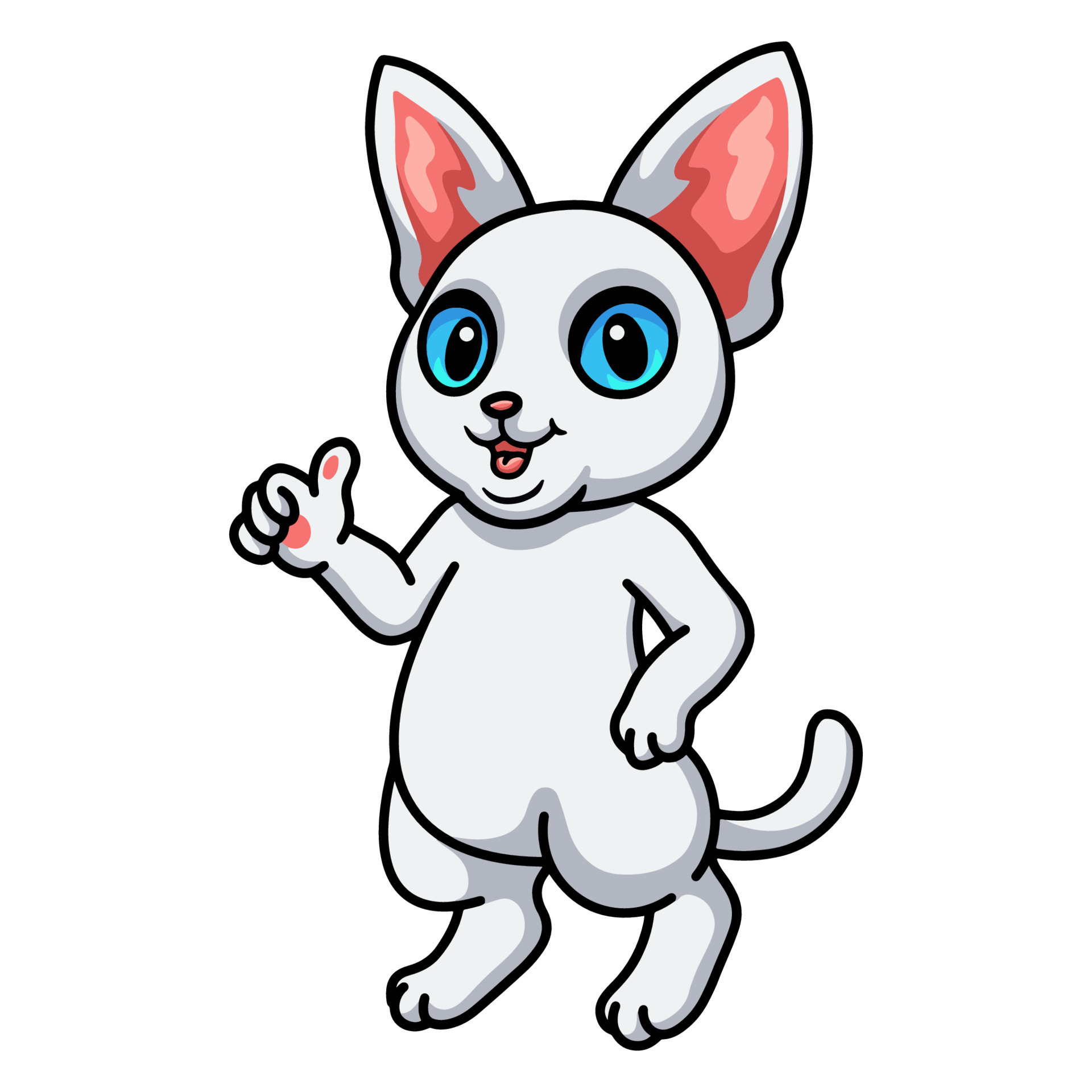 Cute Devon Rex Cat Cartoon Giving Thumb Up 16093173 Vector Art At Vecteezy