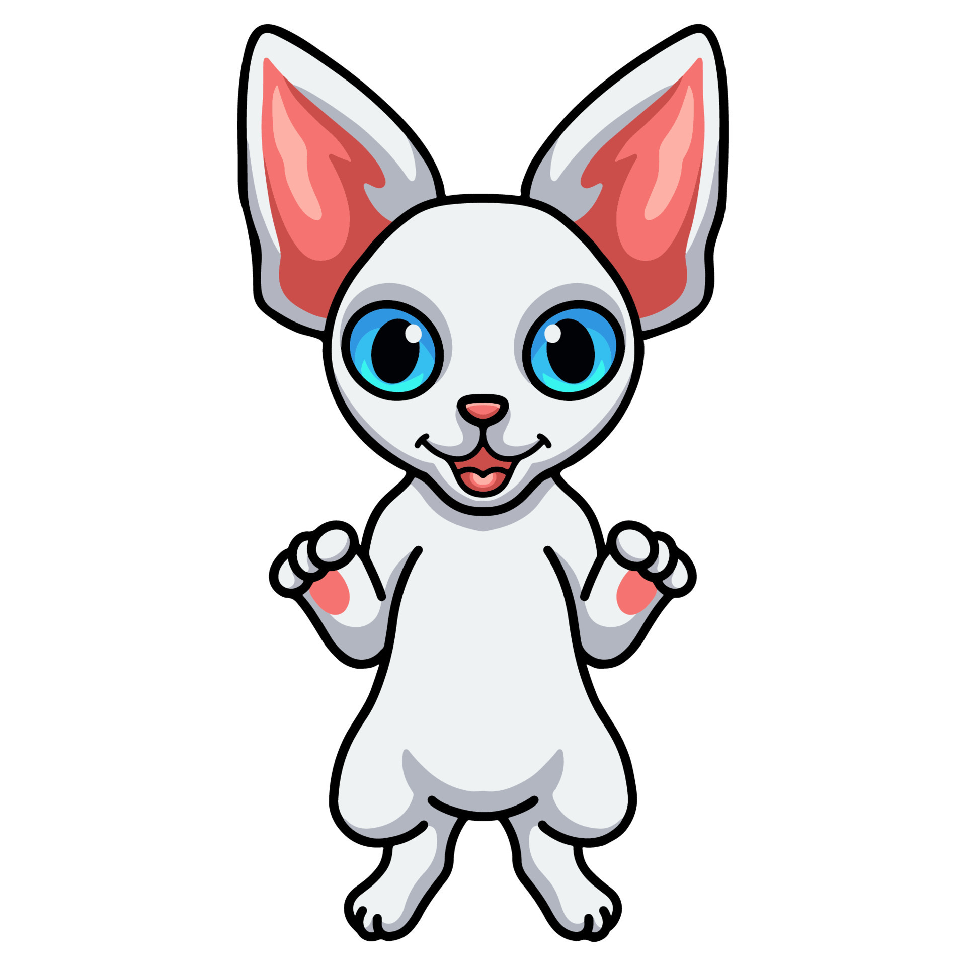 Cute Devon Rex Cat Cartoon Standing 16093182 Vector Art At Vecteezy